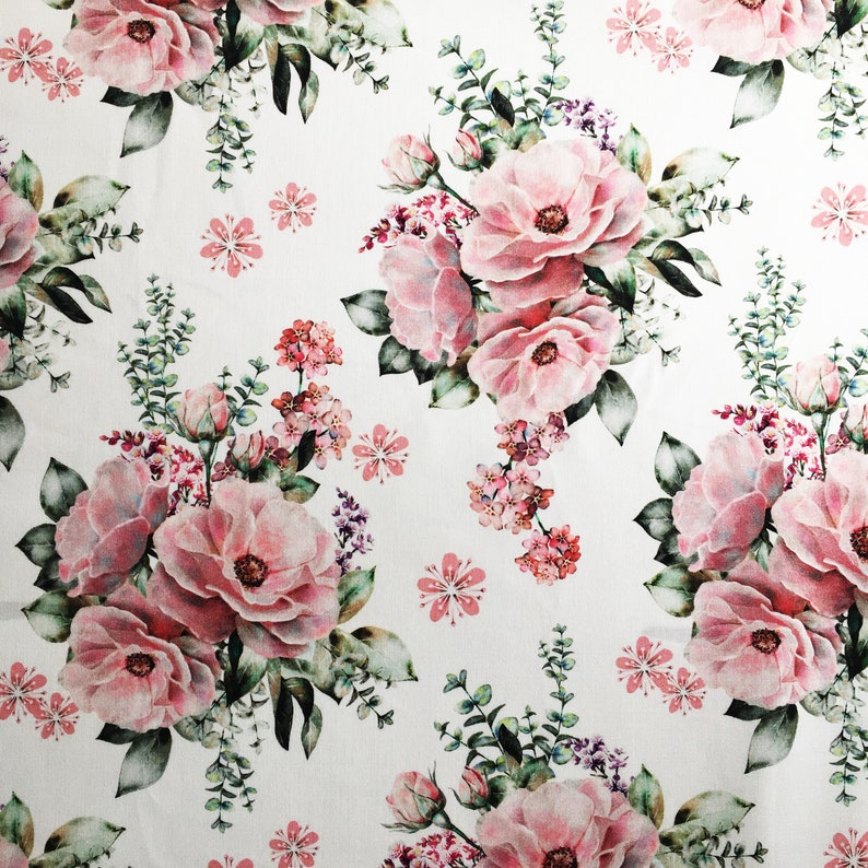 Exclusive 100% Cotton Satin/high Quality Cotton Fabric/watercolor ...