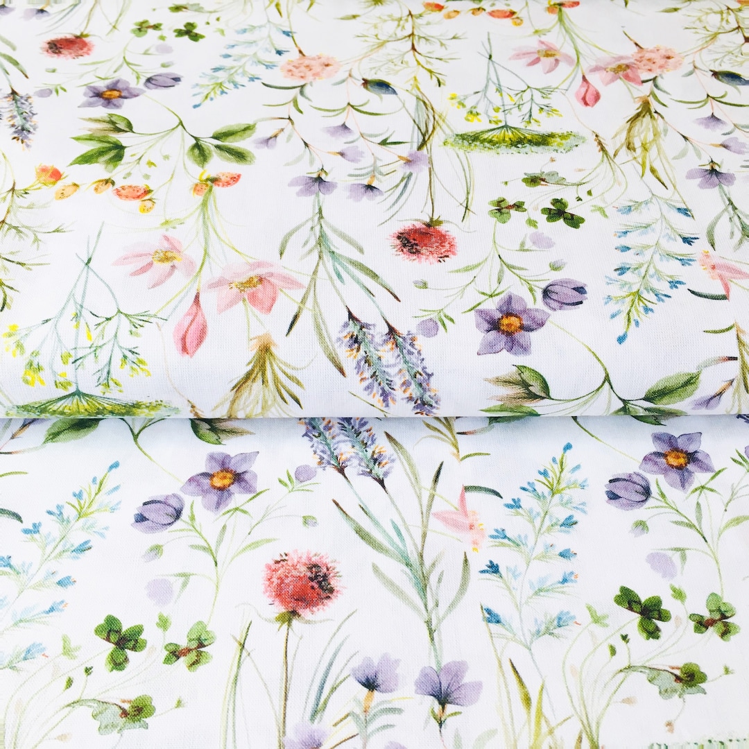 Premium 100% Cotton Poplin/high Quality Cotton Fabric/watercolor ...