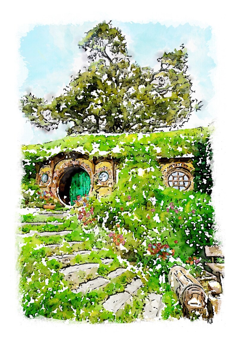 Bilbo Baggins Hobbit Hole Digital Print - Etsy