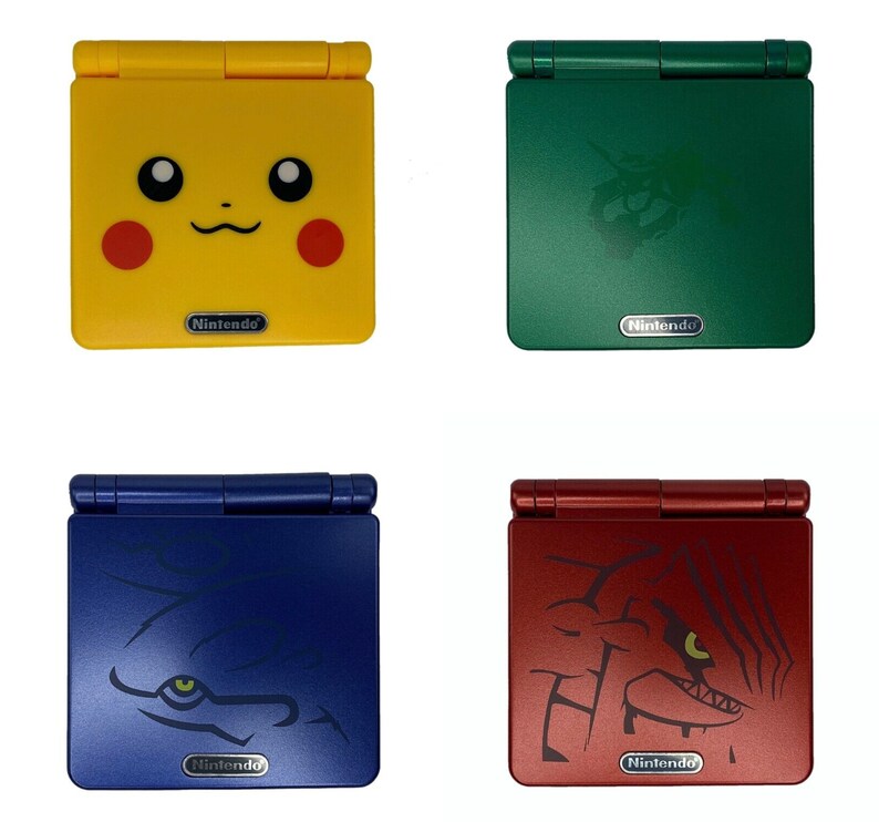 Game Boy Advance SP Pokemon Pikachu Groudon Kyogre Rayquaza Housings ...