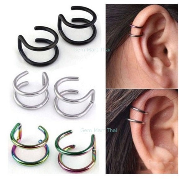 Buy New Punk Rock Ear Clip Cuff Wrap Earrings No Piercing-clip Hollow ...