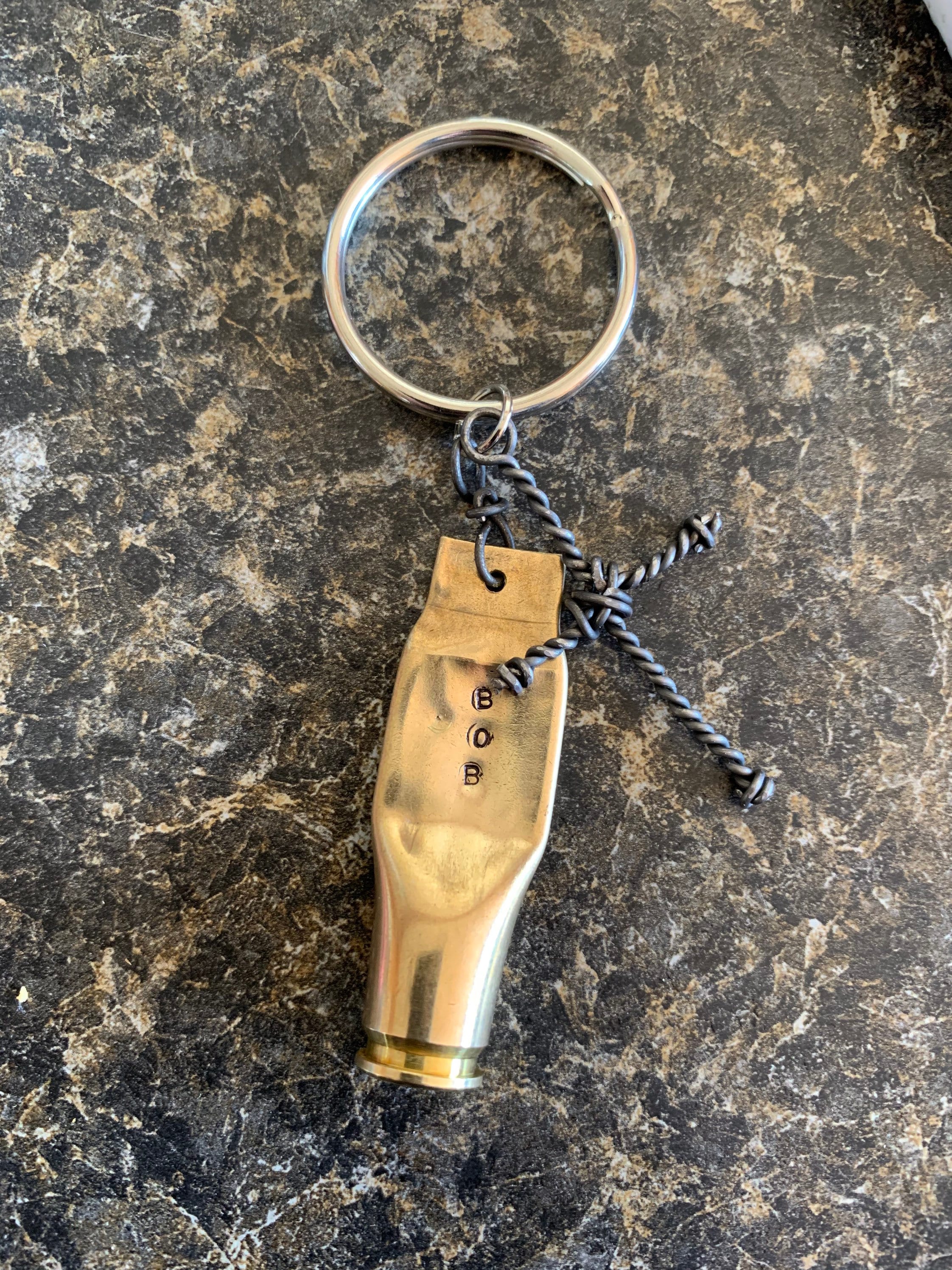 Stamped Rifle Keychain, Personalized Hunting Keychain, Custom Stamped ...