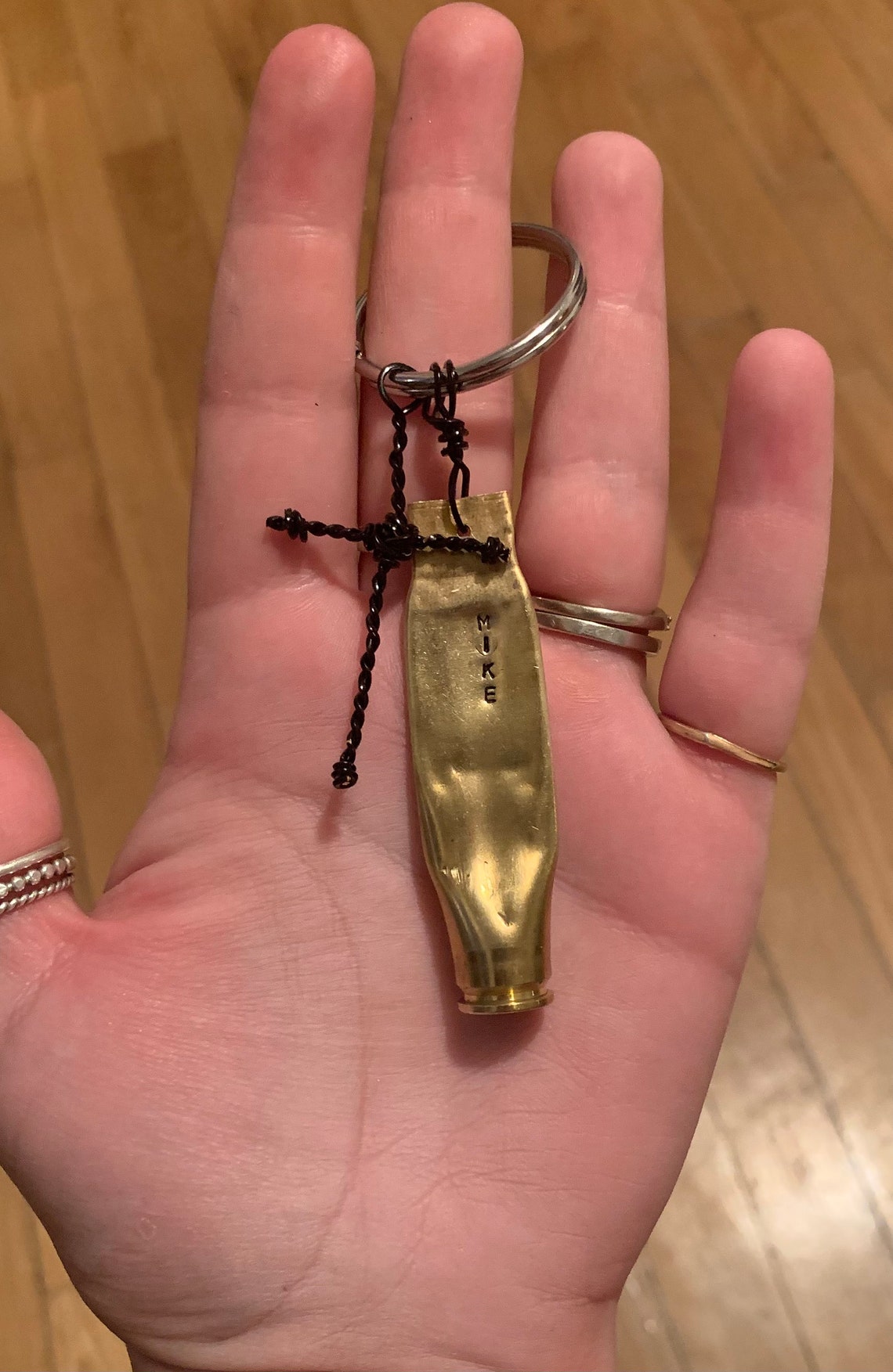 Stamped Rifle Keychain, Personalized Hunting Keychain, Custom Stamped ...