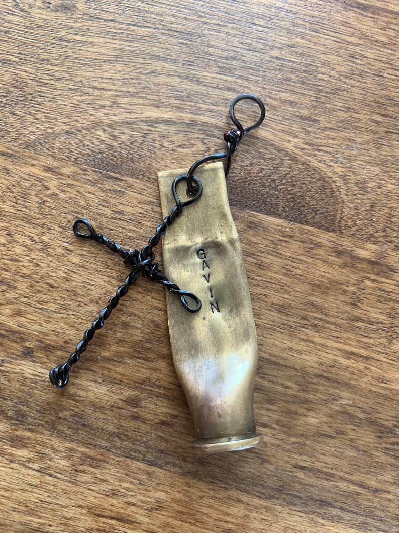 Stamped Rifle Keychain, Personalized Hunting Keychain, Custom Stamped ...