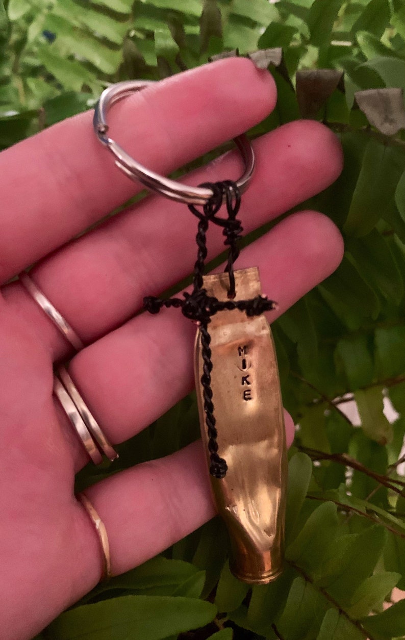 Stamped Rifle Keychain, Personalized Hunting Keychain, Custom Stamped ...