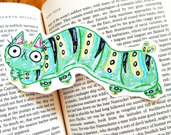 Cat Bookmark - Caterpillar Bookworm Bookmark - Animals Bookmark ...