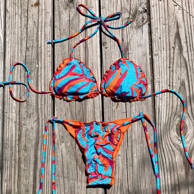 Reversible Scrunch Bottom Bikini Set - Etsy