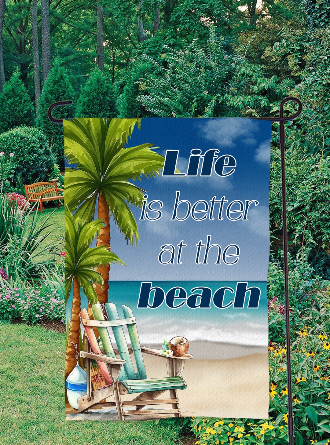 Beach Life Flag - Digital Design for Sublimation - Etsy