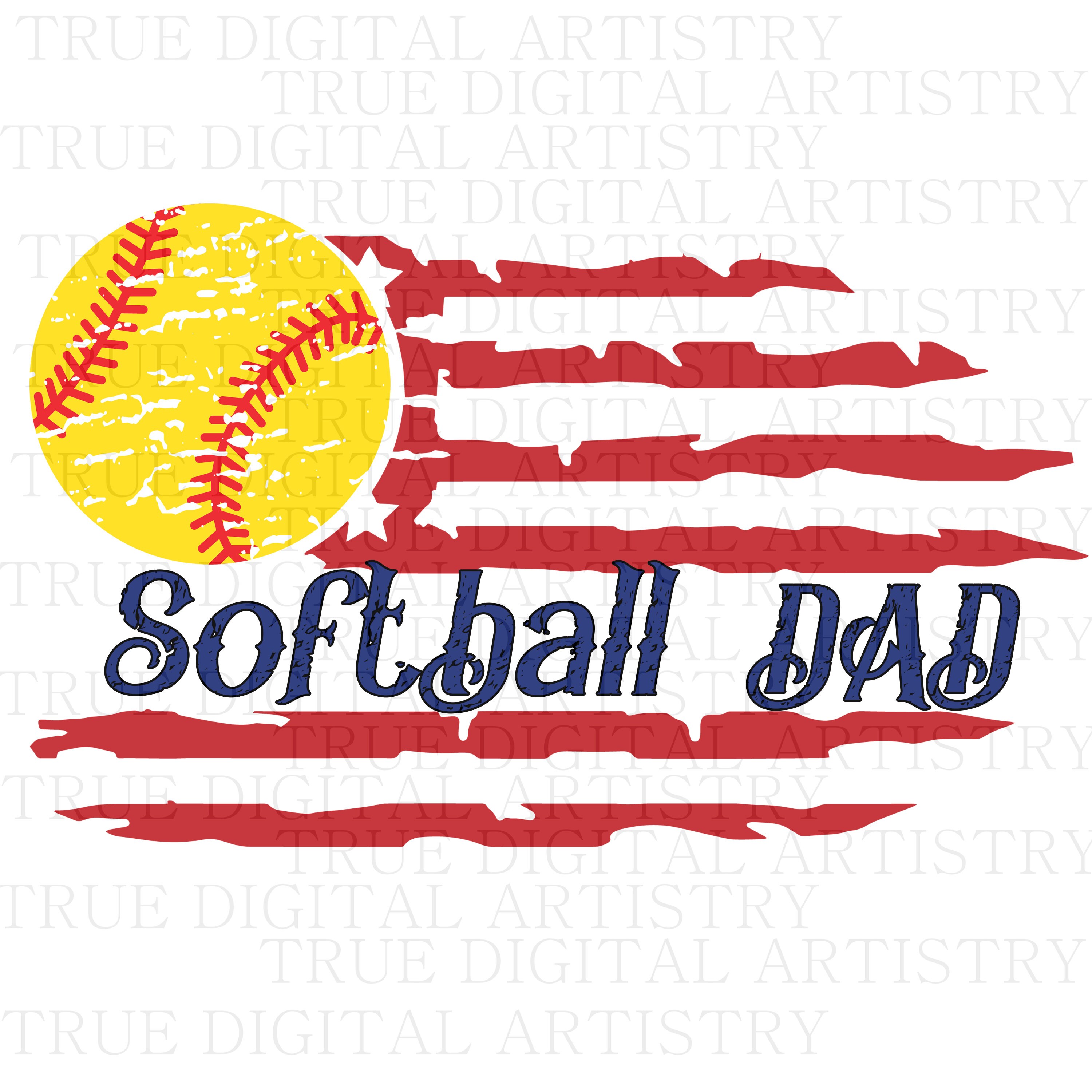Softball Dad Digital Design for Sublimation - Etsy