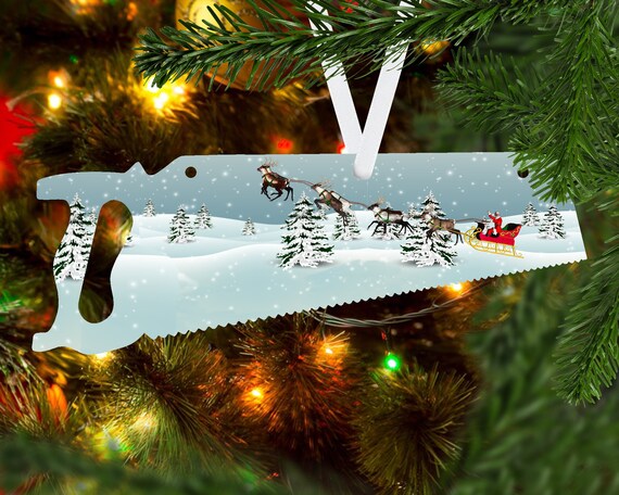 Santa Sleigh Hand Saw Ornament Digital Design for | Etsy