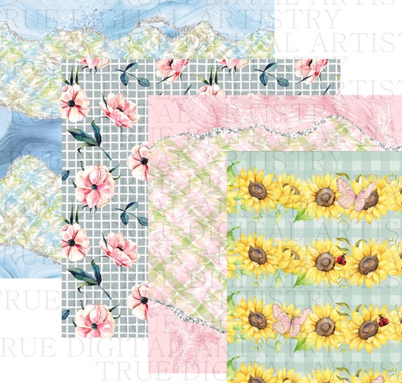 Spring Digital Paper Pack Digital Design for Sublimation | Etsy