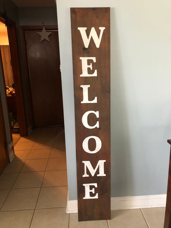 Tall Welcome Barnwood Sign - Etsy