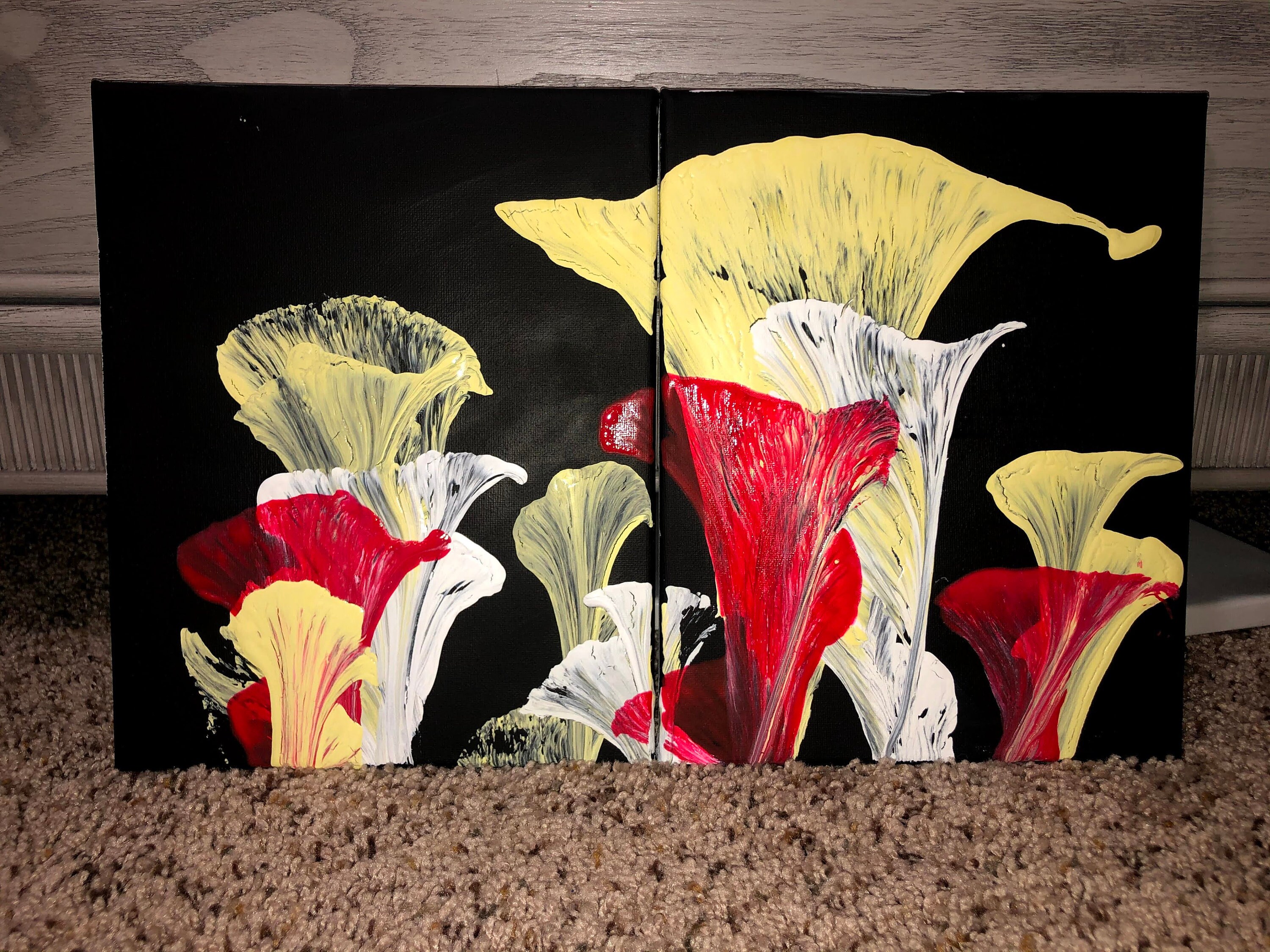 Fire Flowers - String Art Painting - Etsy