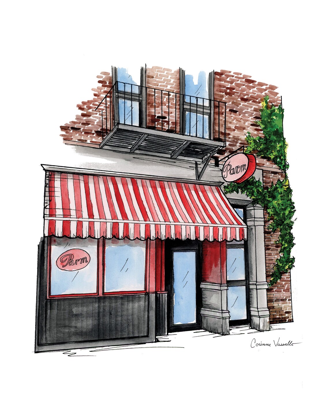 Parm NYC Storefronts Watercolor Print | Etsy