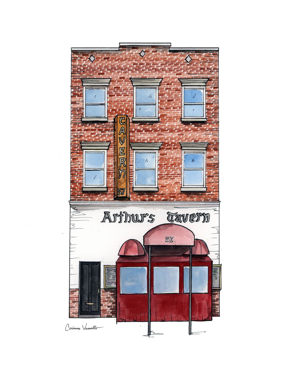Arthur's Tavern NYC Storefronts Watercolor Print - Etsy