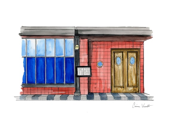 Painting Art & Collectibles NYC Storefronts Watercolor Print Robert Bar ...