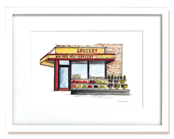 NYC Corner Bodega NYC Storefronts Watercolor Print | Etsy
