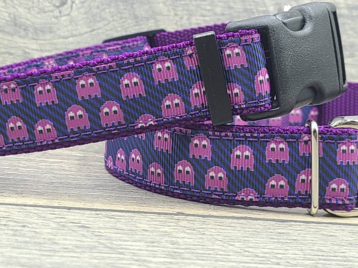 Purple Pac-man Ghost sue Inspired Dog Collar With Leash - Etsy