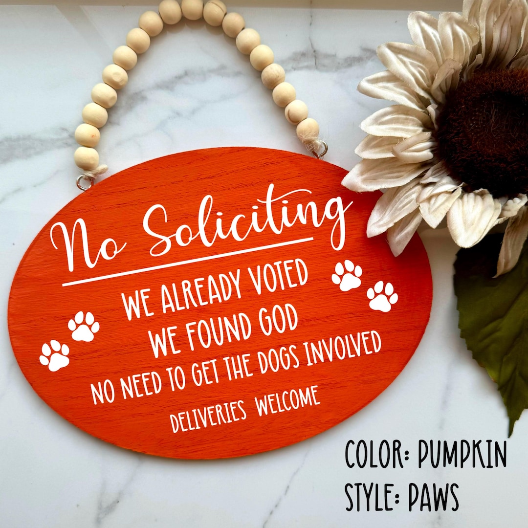 No Soliciting Sign, No Sales Front Door Sign, No Solicitors Front Porch ...