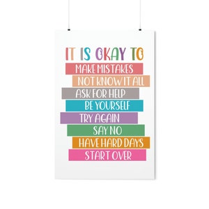 Education Poster, Positive Affirmation Poster, Kids Poster, Therapist ...