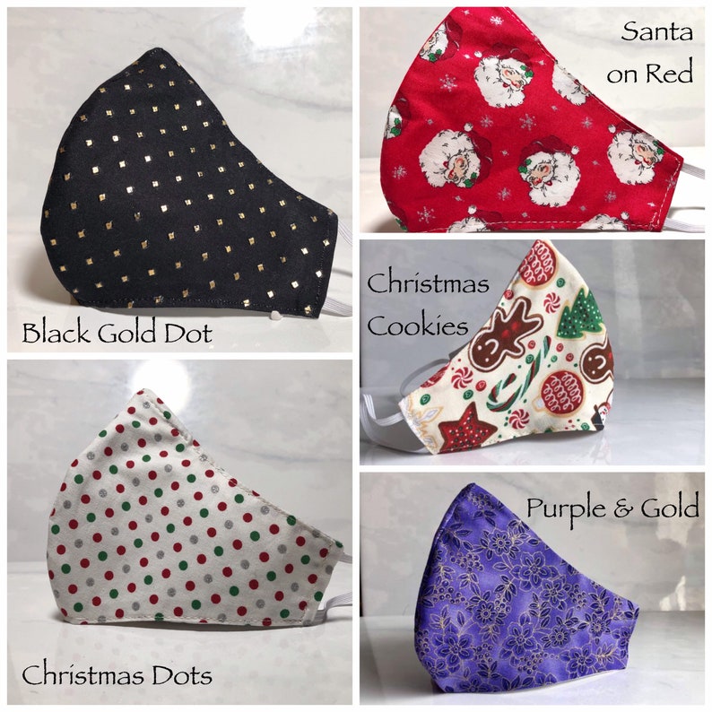 Christmas Mask Holiday Masks Multi Layer Face Mask With - Etsy