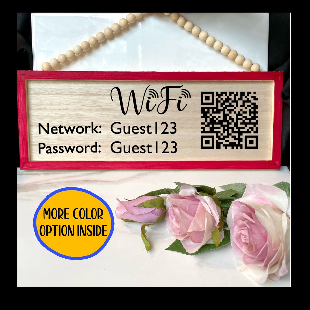 Wifi Sign, Wifi Password Sign, QR Code Sign, Wifi QR Code Sign, Custom ...