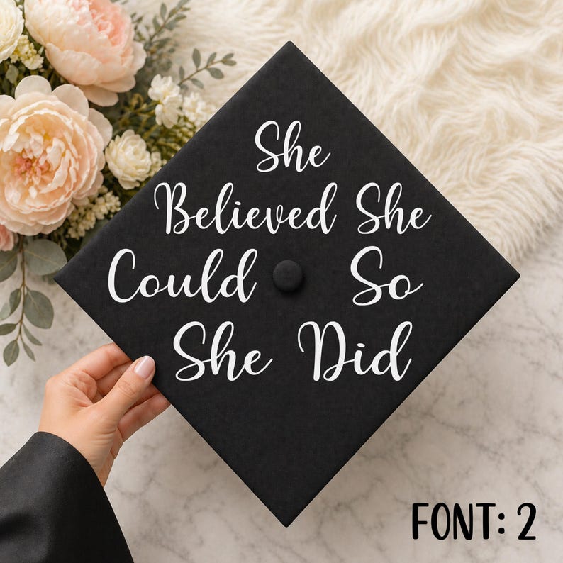 Custom Graduation Cap Decal, Personalized Grad Cap Decor, Quote Sticker ...