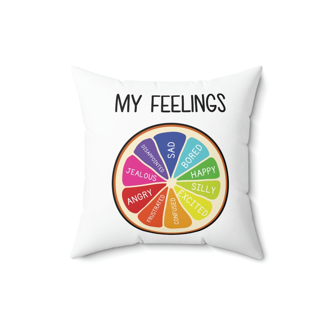 Feelings Chart Pillow, Kids Emotions Wheel Pillow, My Feelings Pillow ...