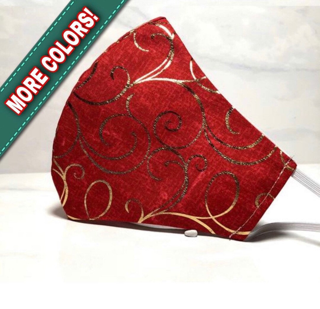 Red Face Mask With Nose Wire, Masks for Spring, Masks for Easter, Masks ...