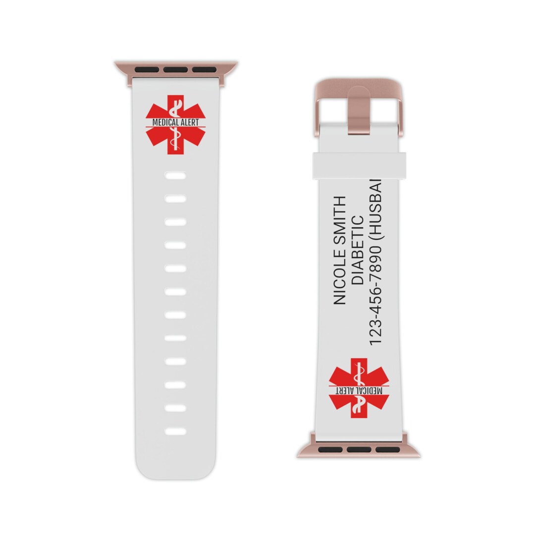 Medical ID Watch Band, Medical Alert Bracelet Apple Watch Band, Medical ...