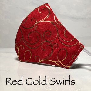 Red Face Mask With Nose Wire. Masks for Spring, Red and Gold Mask ...