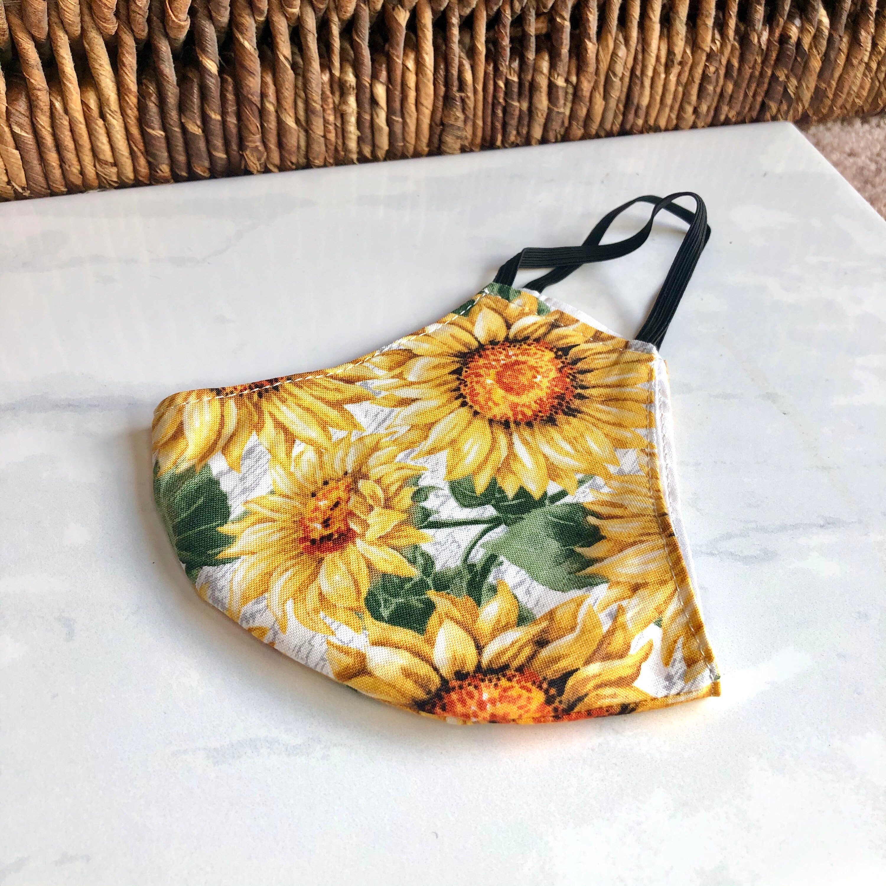 Sunflowers Face Mask With Nose Wire Floral Face Mask | Etsy