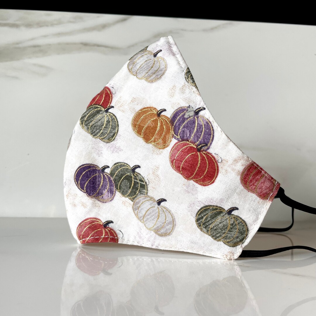 Colored Pumpkin Face Mask | Masks for Fall | Face Mask With Nose Wire ...