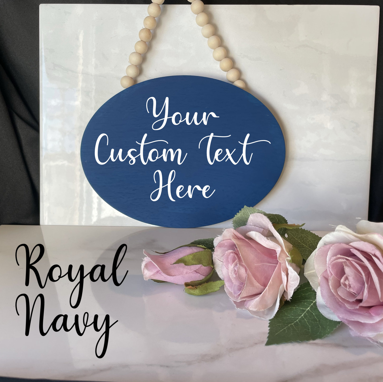 Custom Door Sign, Reversible Oval Sign, Personalized Wood Hanger ...