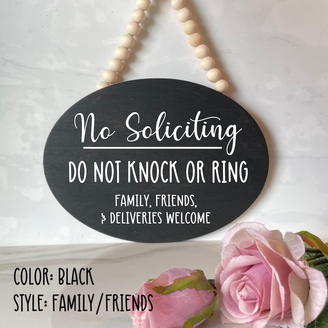 No Soliciting Sign, No Sales Front Door Sign, No Solicitors Front Porch ...