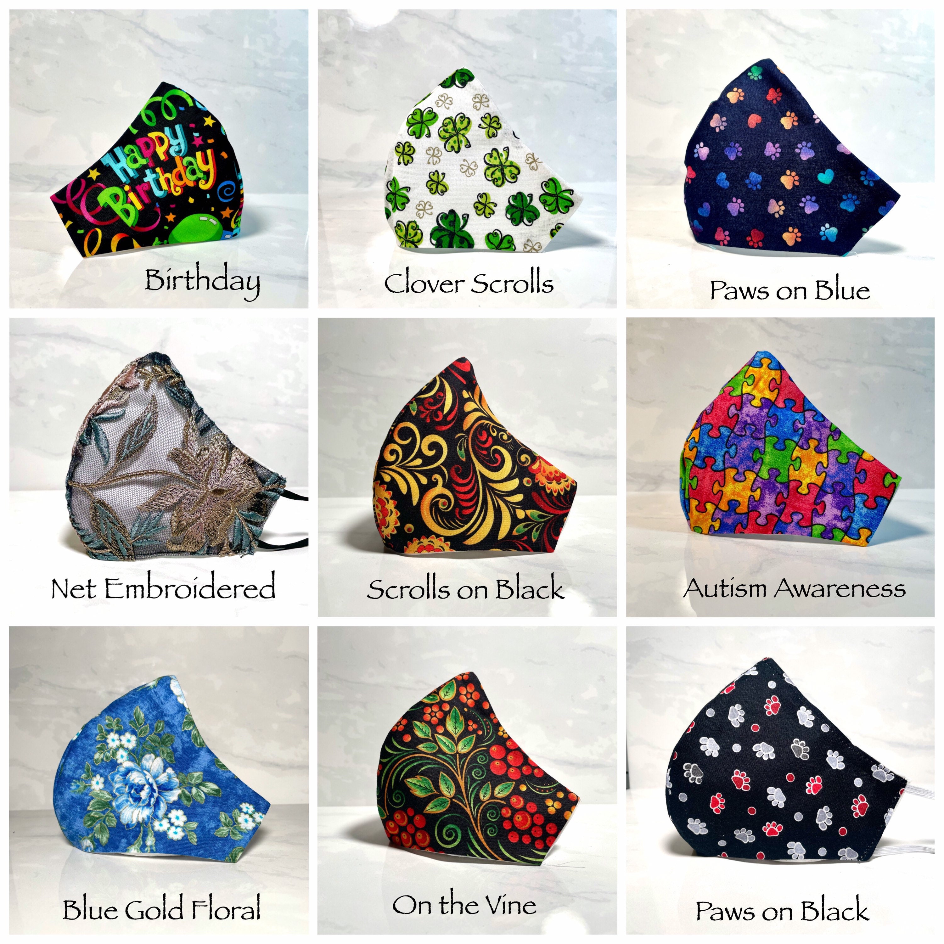 Floral Face Mask With Nose Wire Masks for Spring Cute Face | Etsy