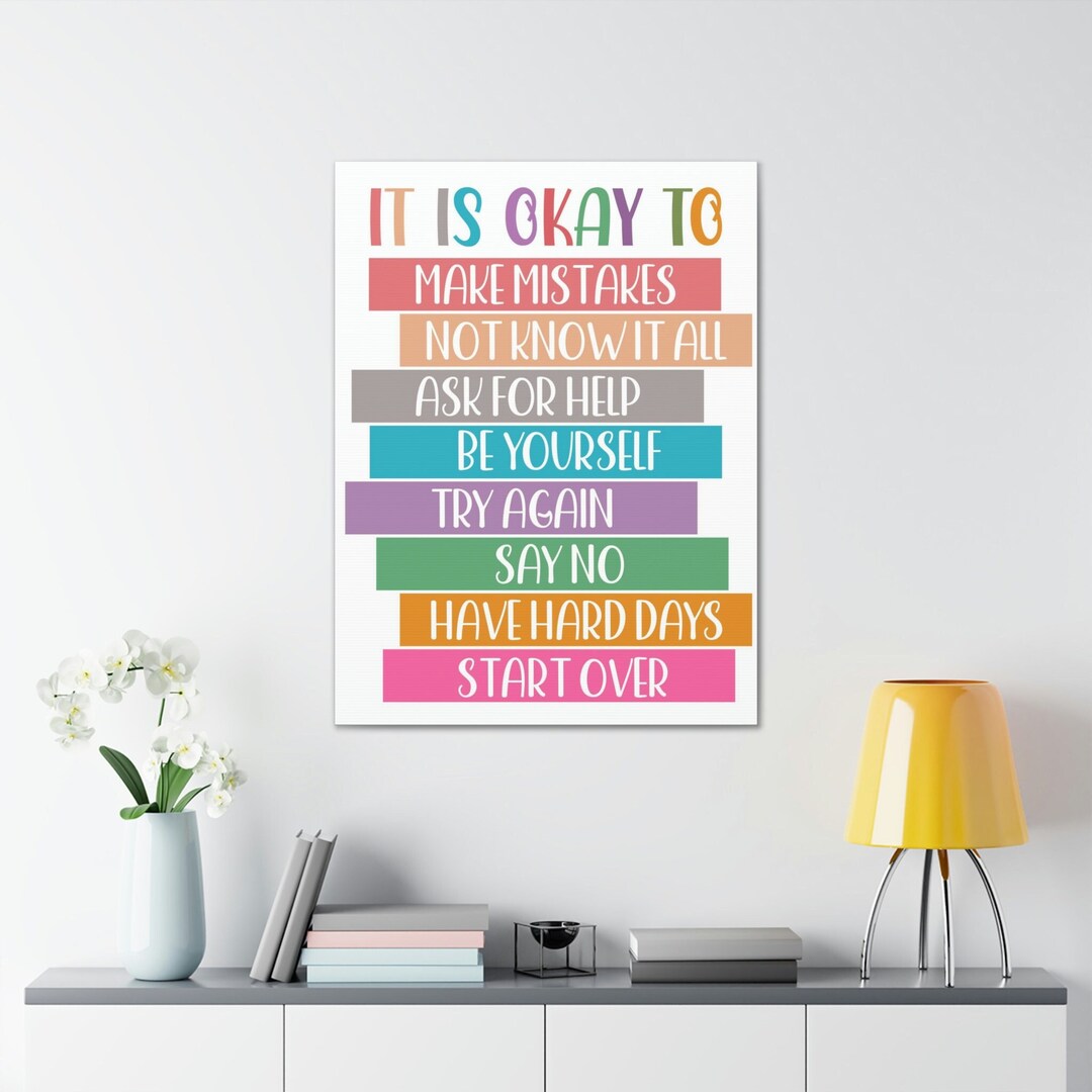 Canvas Wall Art, Daily Affirmations Wall Art, Therapy Office Wall Art ...