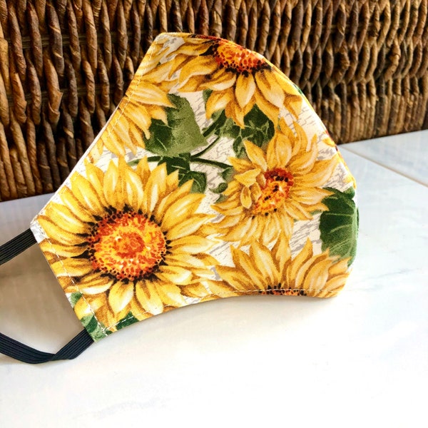 Sunflower Face Mask - Etsy