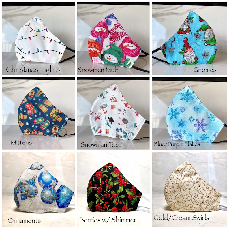 Christmas Mask Holiday Masks Multi Layer Face Mask With - Etsy