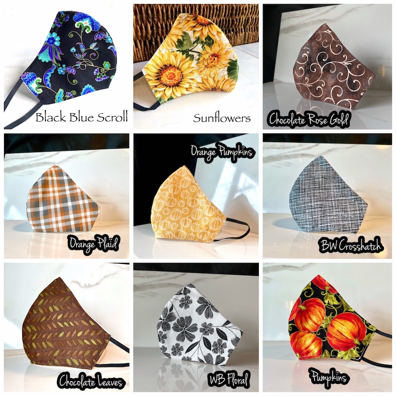 Colored Pumpkin Face Mask Masks for Fall Face Mask With - Etsy