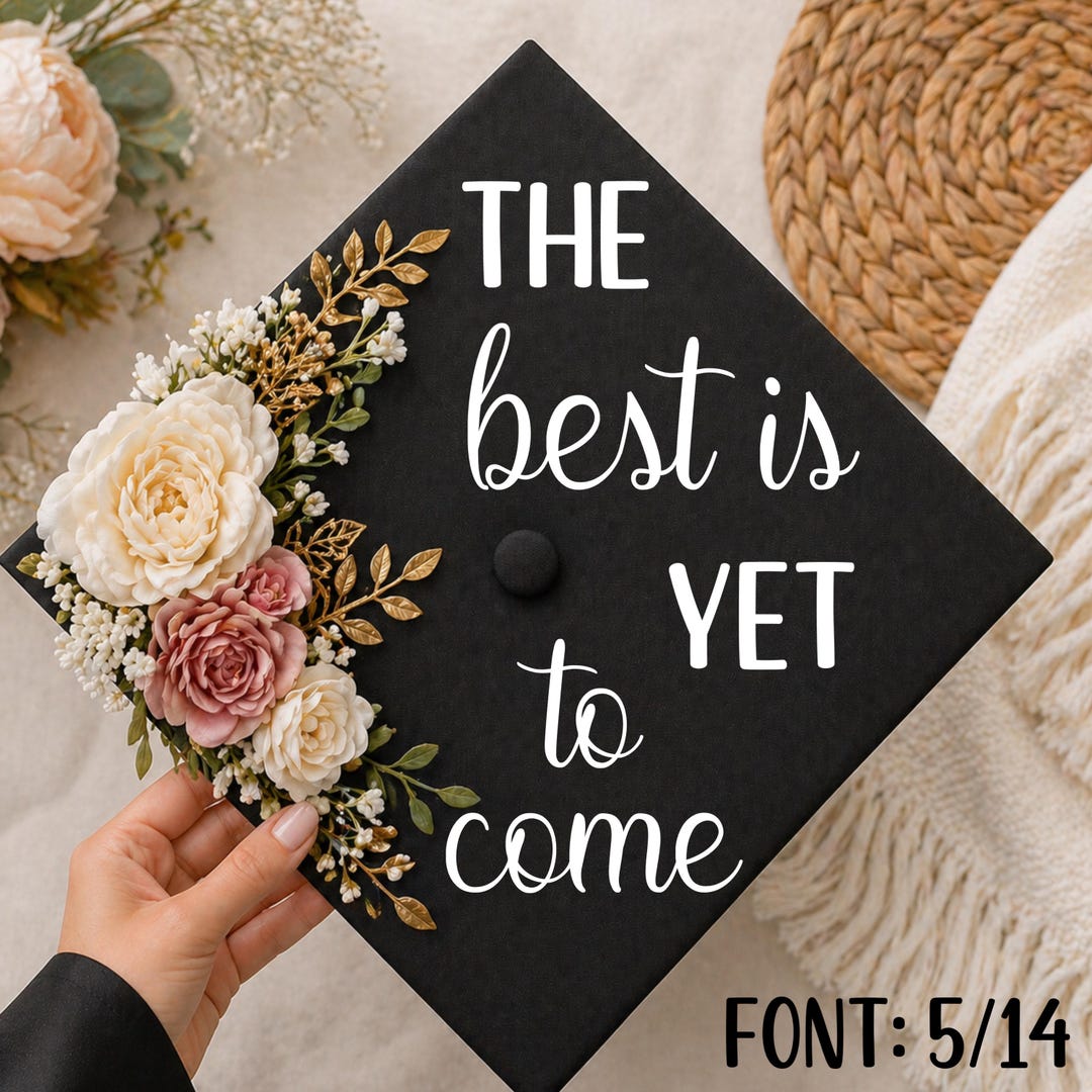 Custom Graduation Cap Decal, Personalized Grad Cap Decor, Quote Sticker ...