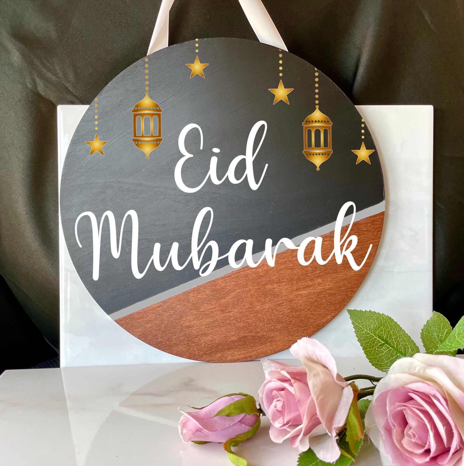 Eid Mubarak Sign Eid Kareem Door Hanger Ramadan Sign - Etsy