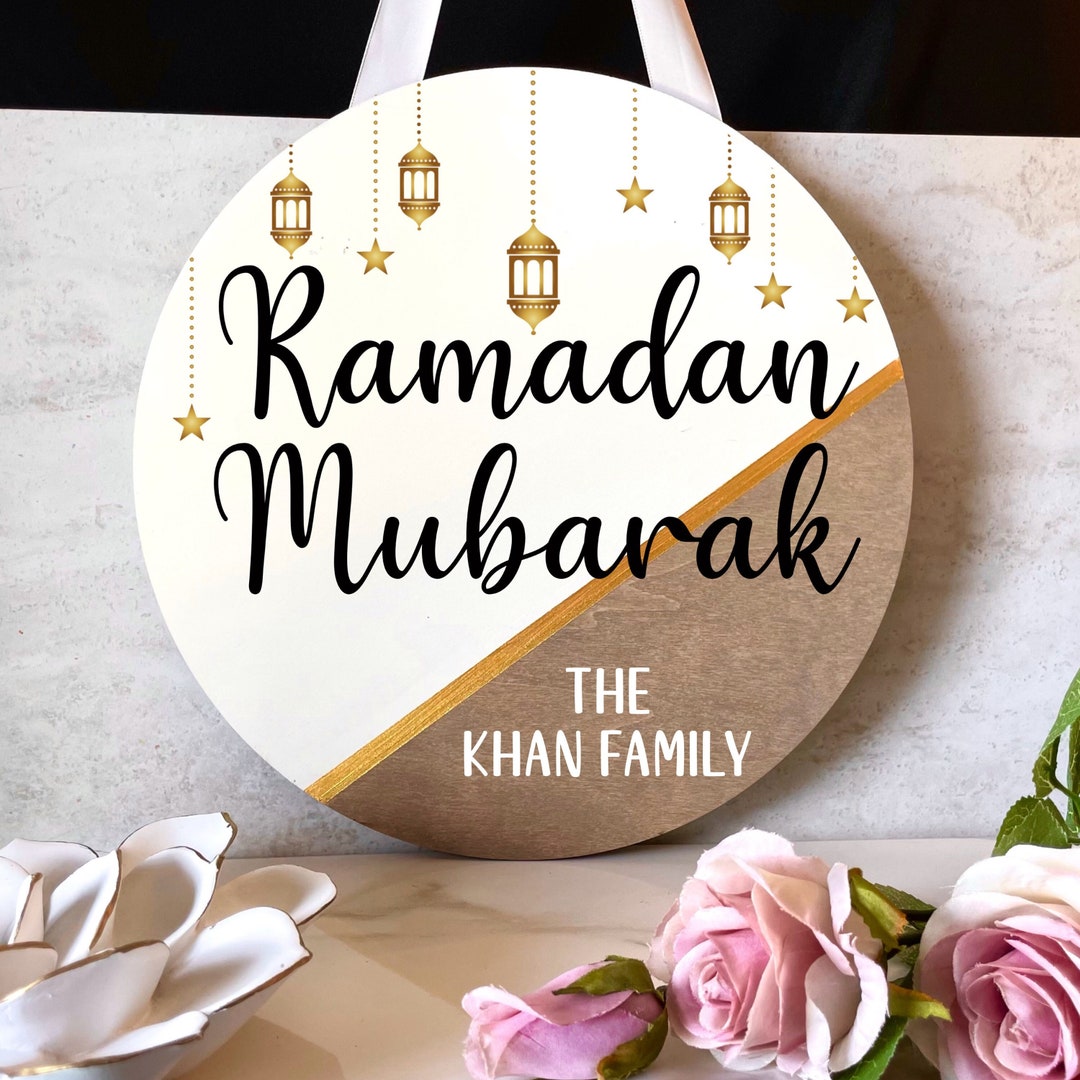 Ramadan Mubarak Sign, Ramadan Kareem Door Hanger, Ramadan Sign ...