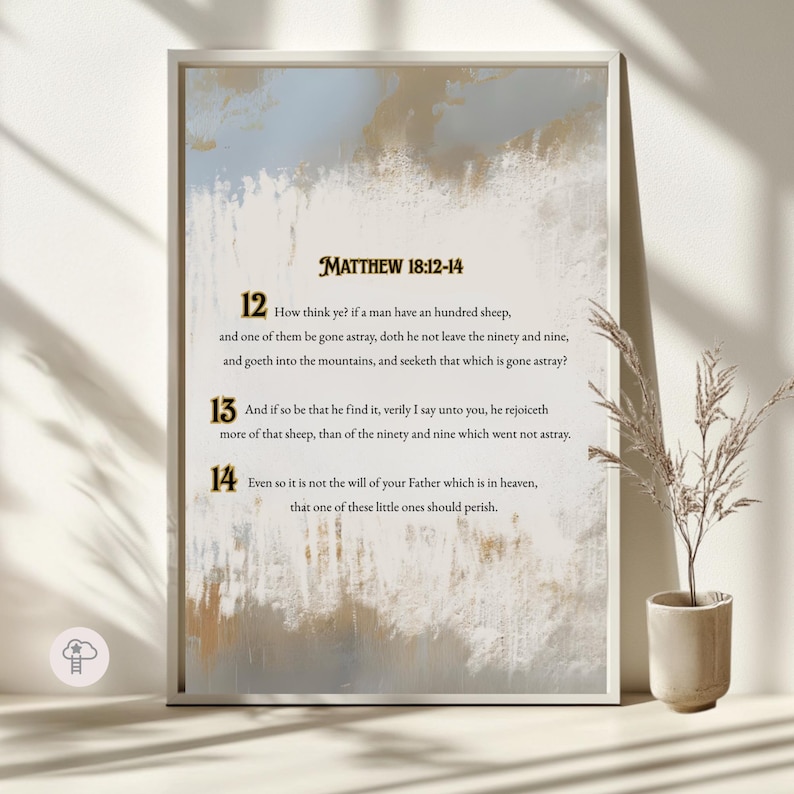 Matthew 18:12-14 Bible Verse, Lost Sheep Parable Printable, Jesus ...