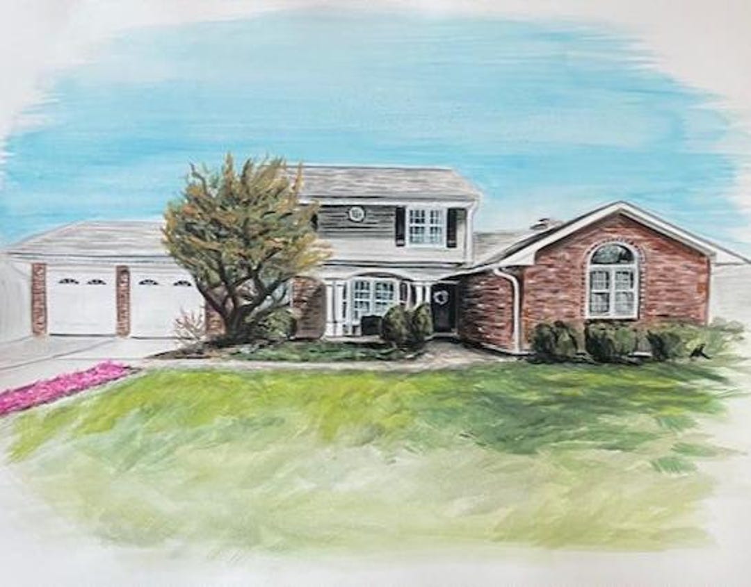 Hand Painted Watercolor House Painting - Etsy