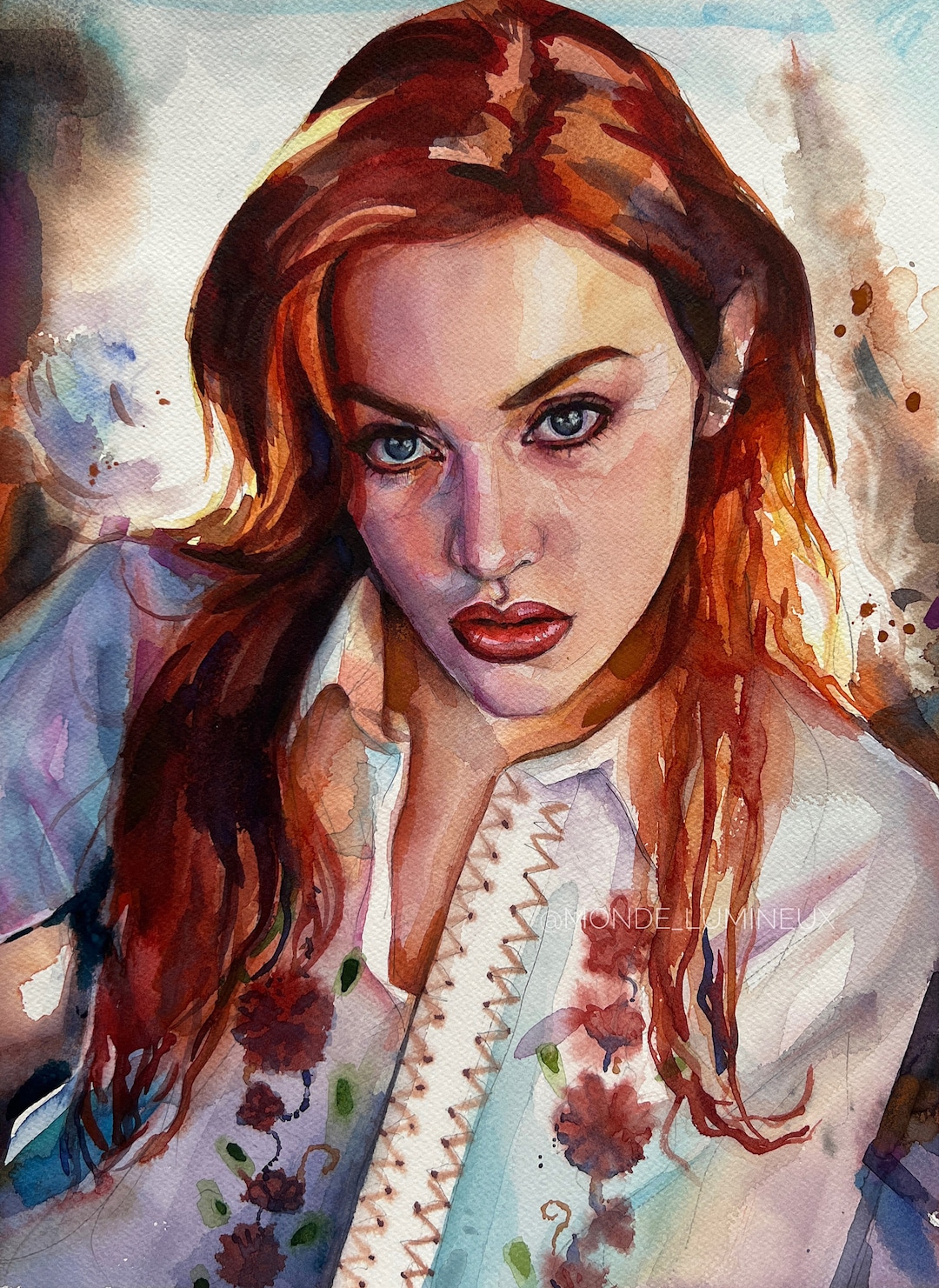 Kate Winslet Portrait, Original Watercolor Painting, Titanic Fan Art ...
