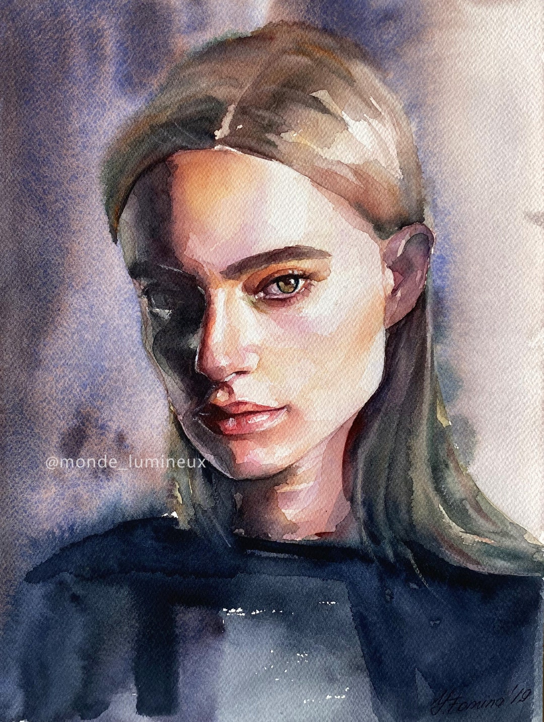 Melancholy Portrait, Watercolor Woman Painting, Emotional Fine Art - Etsy