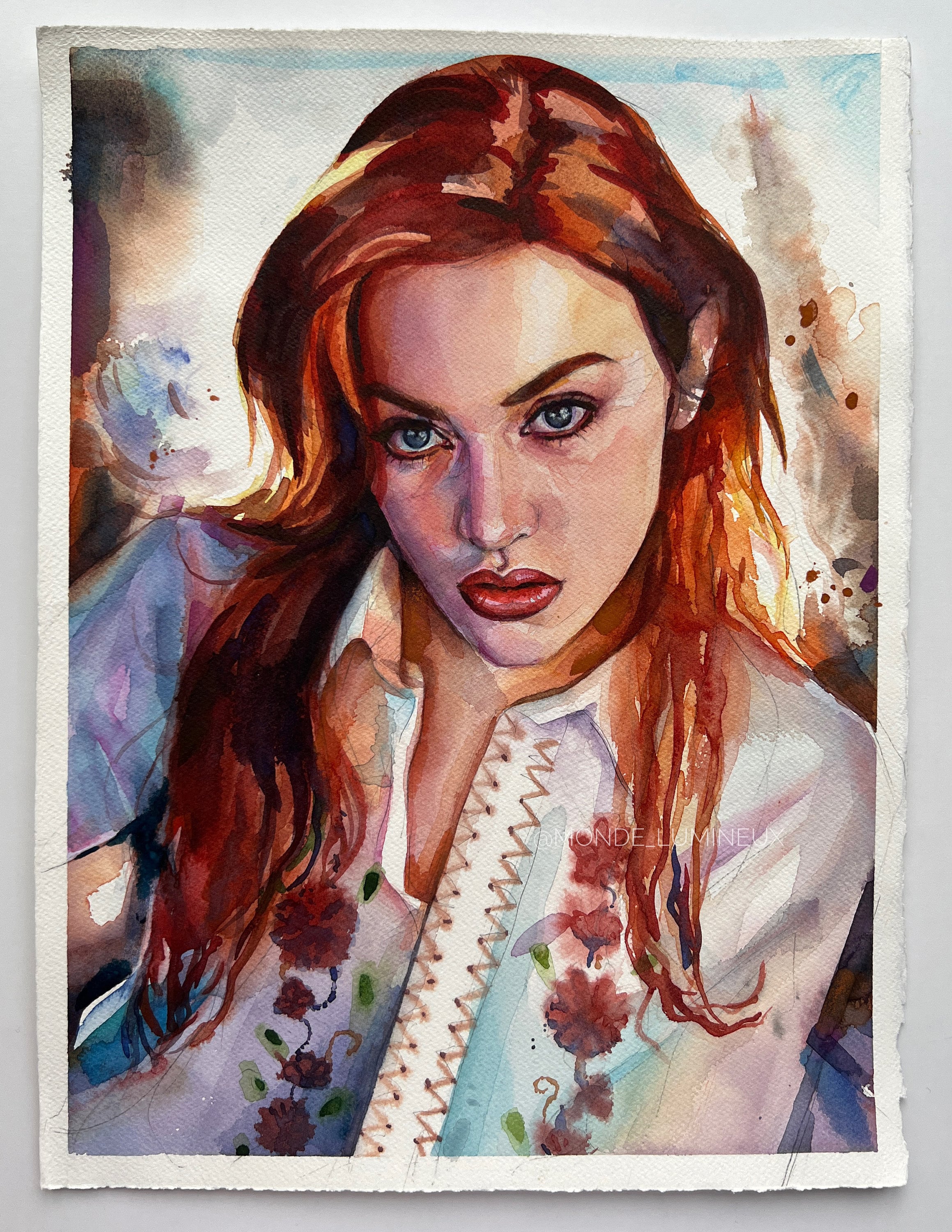 Kate Winslet Portrait, Original Watercolor Painting, Titanic Fan Art ...