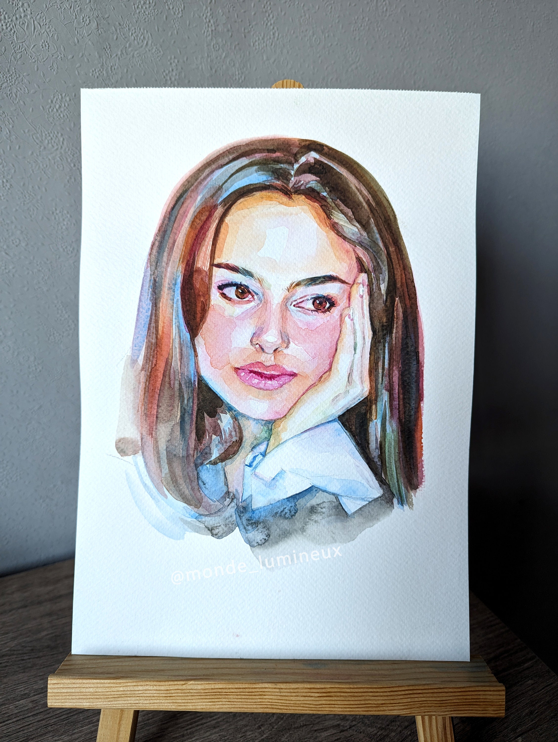 Natalie Portman Portrait, Original Watercolor Art, Unique Painting - Etsy