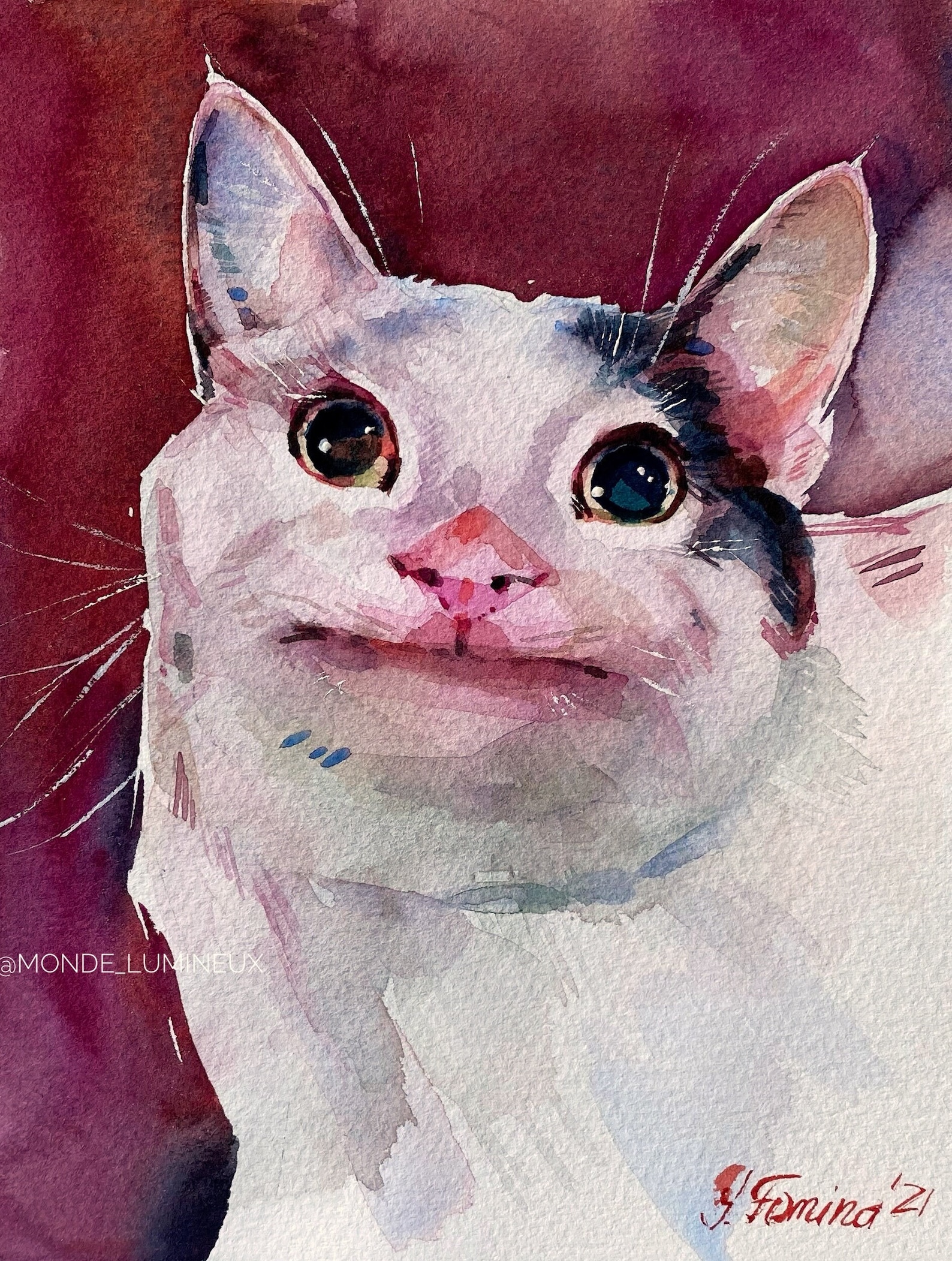 Cat Art Meme Art Funny illustration Small Painting | Etsy